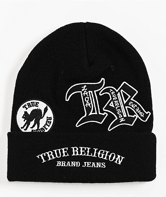 True Religion Patch Black Beanie | Zumiez