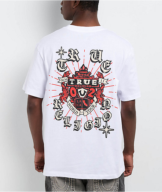 True Religion Sinning Crest White T-Shirt | Zumiez