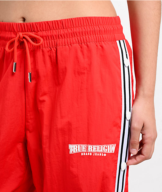 True Religion Tearaway Red Track Pants | Zumiez