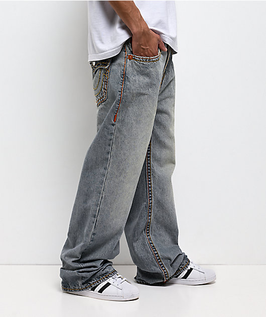 True Religion Vinny Super T Kelp Medium Wash Ultra Baggy Jeans | Zumiez