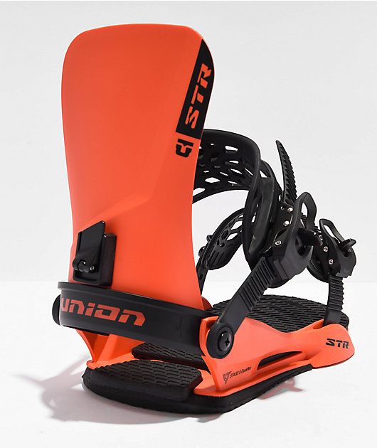 Union STR Hunter Orange Snowboard Bindings 2024 | Zumiez