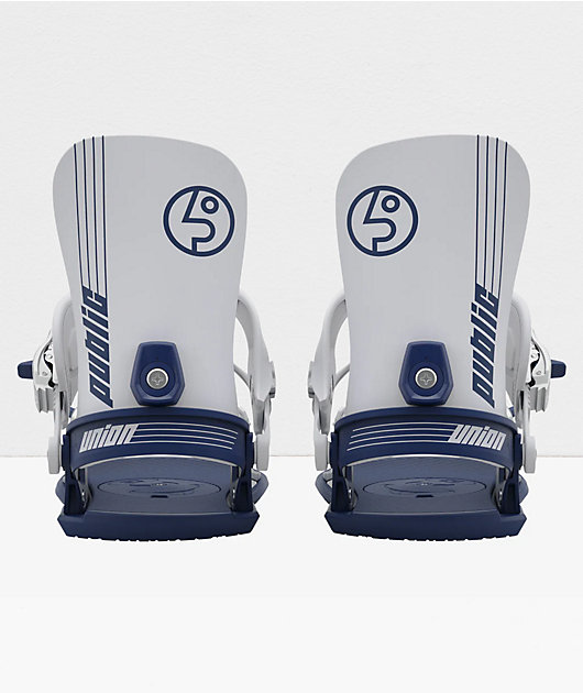 Union x Public Strata White & Blue Snowboard Bindings | Zumiez