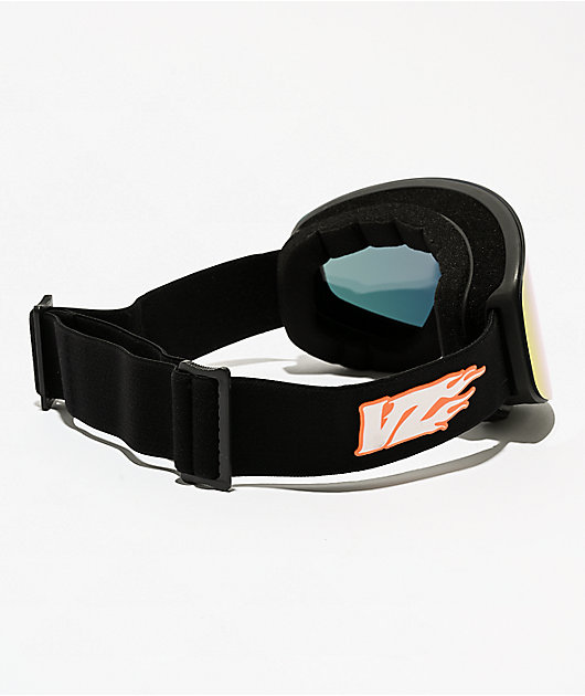 VONZIPPER Encore Flame Out Black Satin & Fire Chrome Snowboard Goggles ...