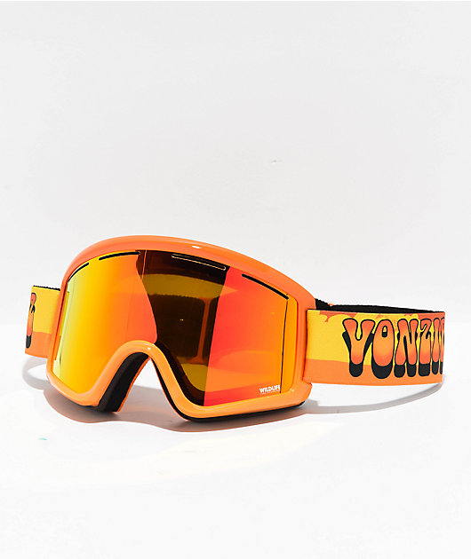 VONZIPPER John Jackson Cleaver Orange & Fire Chrome Snowboard Goggles ...