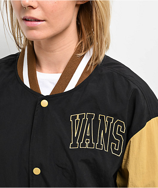 Vans Athletic Prep Black & Antelope Bomber Jacket | Zumiez