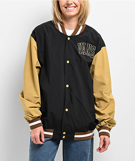 Vans Athletic Prep Black & Antelope Bomber Jacket | Zumiez