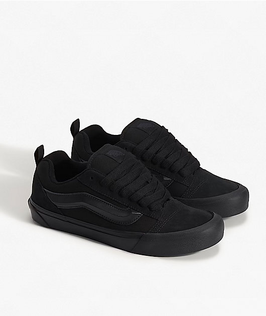 Vans Knu Skool Black Mono Skate Shoes | Zumiez