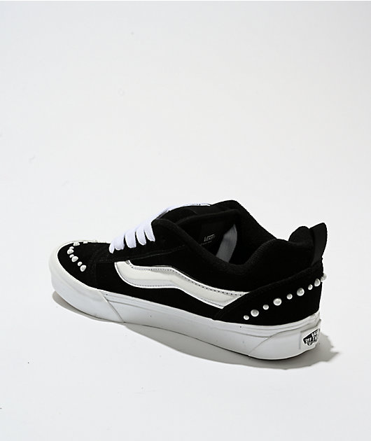 Vans Knu Skool Pearls Black & White Skate Shoes | Zumiez