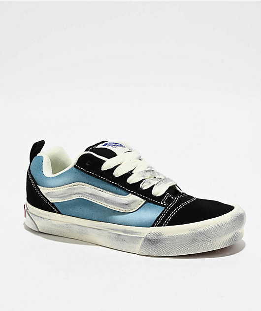 Vans Knu Skool Wave Washed Blue Skate Shoes | Zumiez