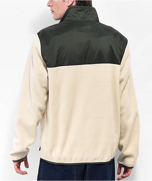Vans Mammoth Fleece Cream & Green Anorak Jacket | Zumiez