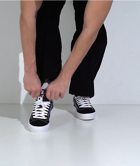 Vans Old Skool 36+ Black & Stv Navy Skate Shoes | Zumiez