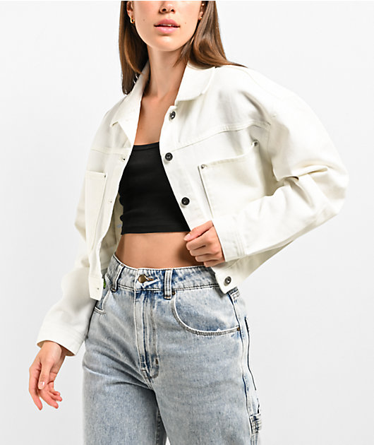 Vans Raynes White Crop Trucker Jacket | Zumiez