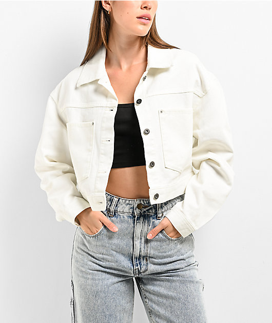 Vans Raynes White Crop Trucker Jacket | Zumiez