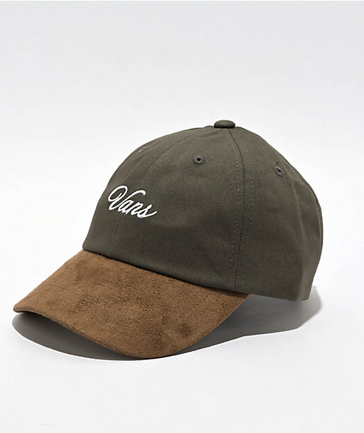 Vans Script Jockey Olive & Brown Strapback Hat | Zumiez