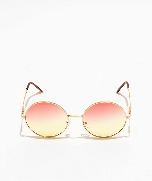 Vintage Round Orange & Yellow Sunglasses | Zumiez