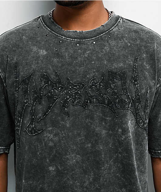 Vitriol Death Grip Dark Grey Wash T-Shirt | Zumiez