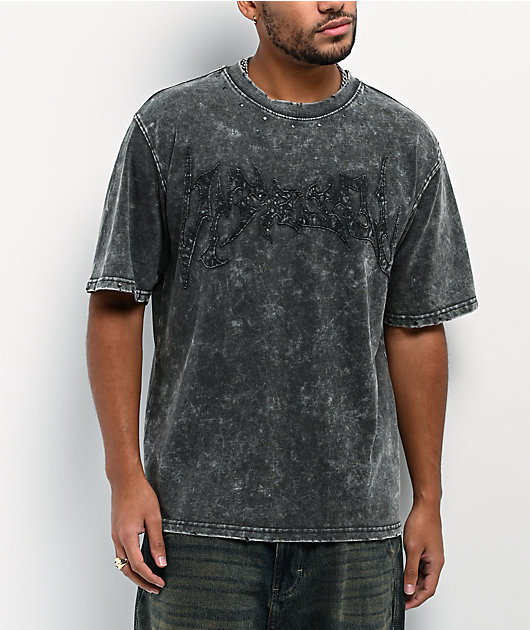 Vitriol Death Grip Dark Grey Wash T-Shirt | Zumiez