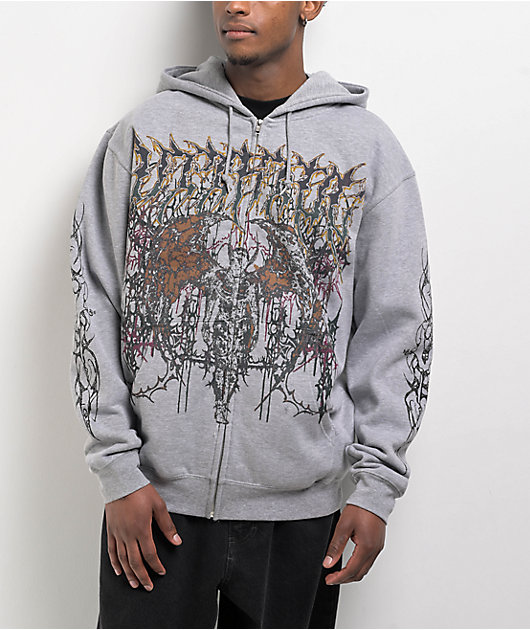 Vitriol Fallen Angel Grey Zip Hoodie | Zumiez