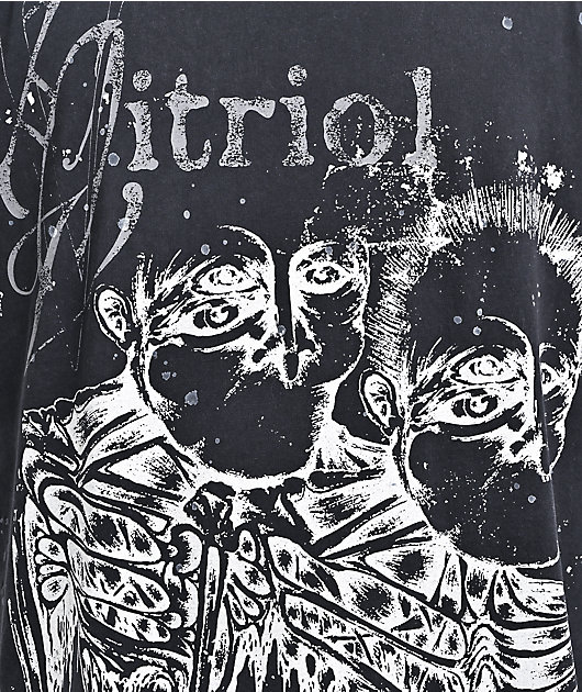 Vitriol Feral Friends Black Wash & Grey 2fer Long Sleeve T-Shirt | Zumiez
