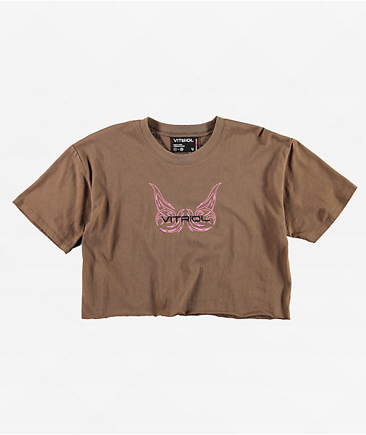 Vitriol Kiki Brown Crop T-Shirt | Zumiez