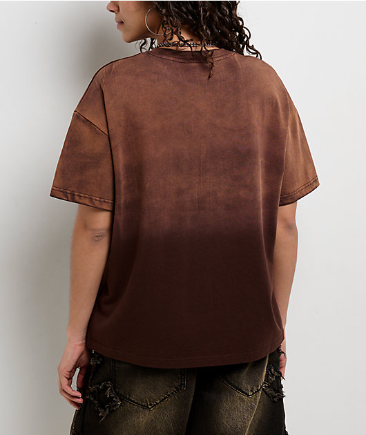 Vitriol Rae Brown Wash Boxy T-Shirt | Zumiez