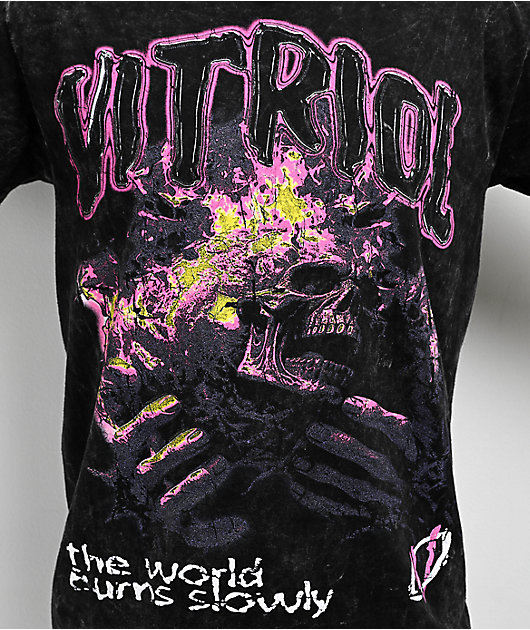 Vitriol Slow Burn Black Wash T-Shirt | Zumiez