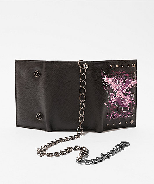 Vitriol Studded Angel Black Chain Wallet | Zumiez