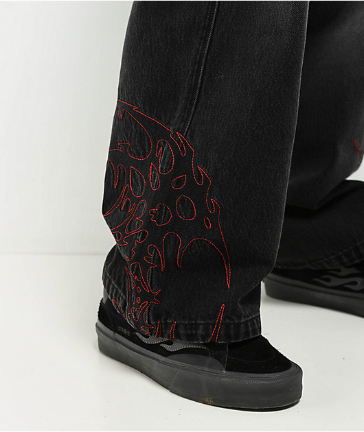 Vitriol Void Cryptic Ultra Wide Black Wash Denim Jeans | Zumiez