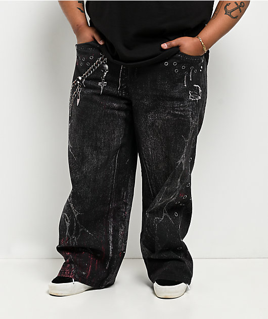 Vitriol Void Optical Black Printed Jeans | Zumiez