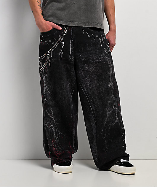 Vitriol Void Optical Black Printed Jeans | Zumiez