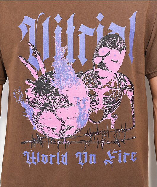 Vitriol World On Fire Brown T-Shirt | Zumiez
