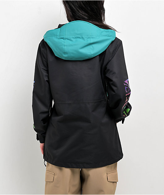 Volcom Ashfield Black & Blue 10K Anorak Snowboard Jacket | Zumiez