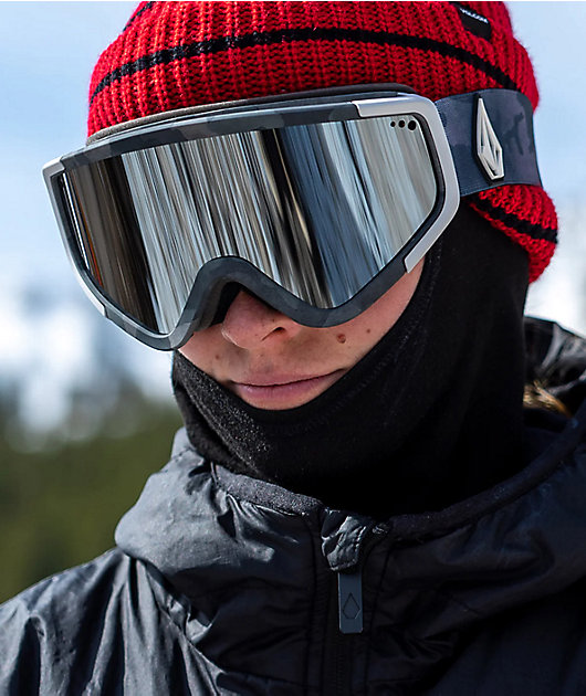 Volcom Attunga Cloudwash Camo & Silver Chrome Snowboard Goggles | Zumiez