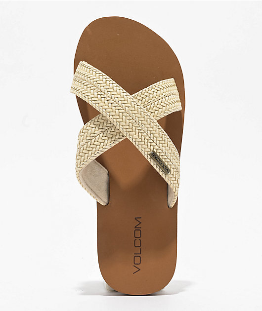 Volcom Double Cross Cream Sandals | Zumiez