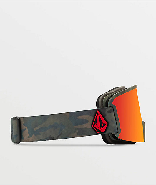 Volcom Garden Cloudwash Camo & Red Chrome Snowboard Goggles | Zumiez