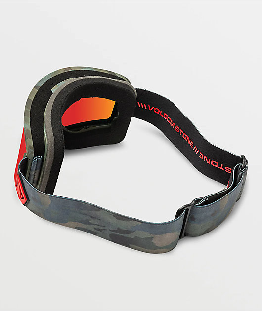 Volcom Garden Cloudwash Camo & Red Chrome Snowboard Goggles | Zumiez