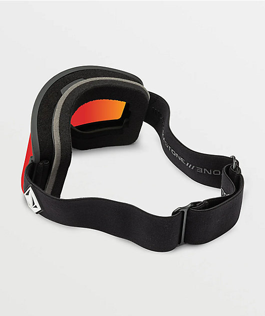 Volcom Garden Matte Black & Red Chrome Snowboard Goggles | Zumiez