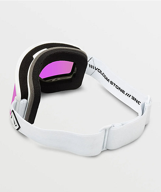 Volcom Garden Matte White & Pink Chrome Snowboard Goggles | Zumiez