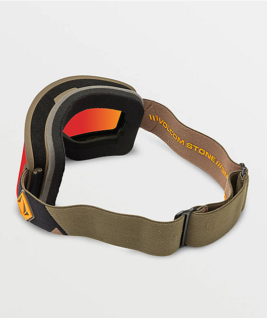 Volcom Garden Military Gold & Red Chrome Snowboard Goggles | Zumiez