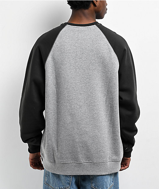 Volcom Homak Grey Raglan Crewneck Sweatshirt | Zumiez