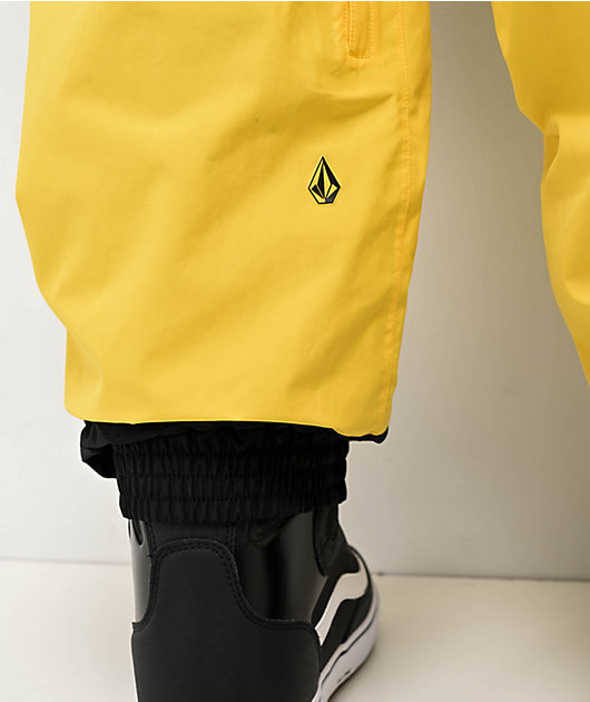 Volcom Longo Gore-Tex Black & Yellow 15K Snowboard Pants | Zumiez