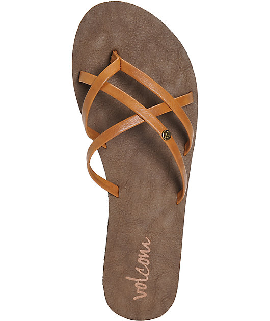 Volcom New School Cognac Sandals | Zumiez