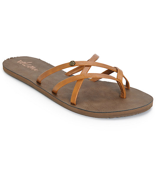 Volcom New School Cognac Sandals | Zumiez