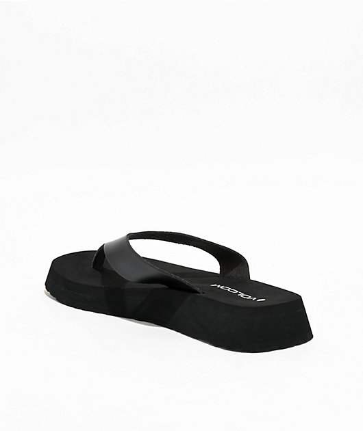 Volcom Not Ur Moms Platform Black Sandals | Zumiez