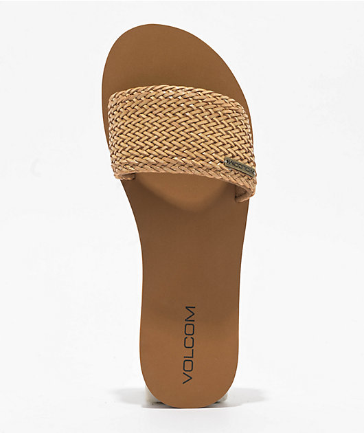 Volcom Simple Braid Cognac Slide Sandals | Zumiez