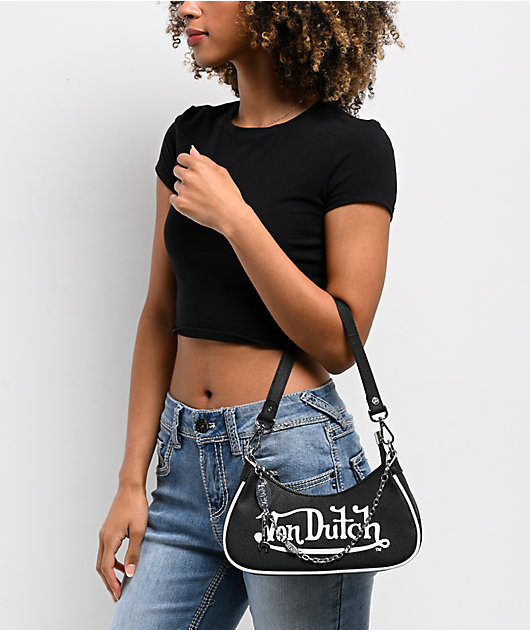 Von Dutch Black & White Shoulder Bag | Zumiez