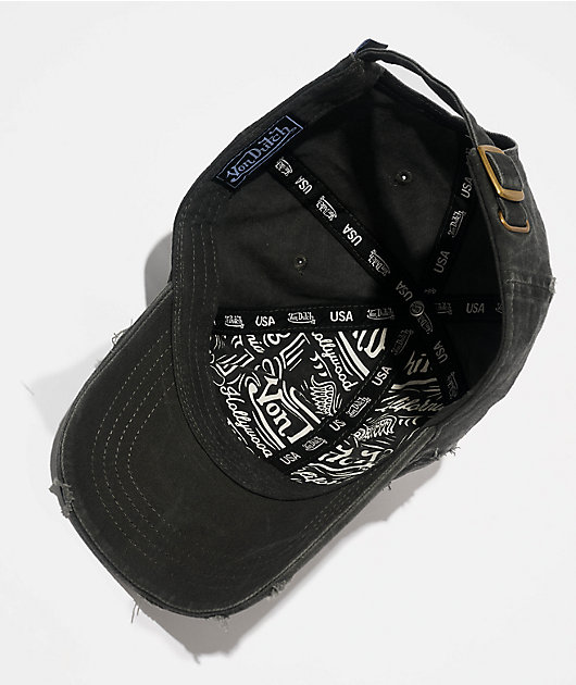 Von Dutch Busted Black Strapback Hat | Zumiez