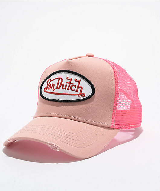 Von Dutch Distressed Dirty Pink Trucker Hat | Zumiez