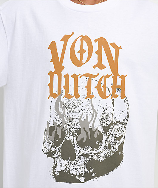 Von Dutch Fueled Skull White T-Shirt | Zumiez