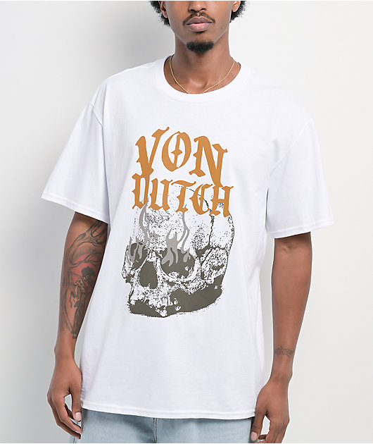 Von Dutch Fueled Skull White T-Shirt | Zumiez